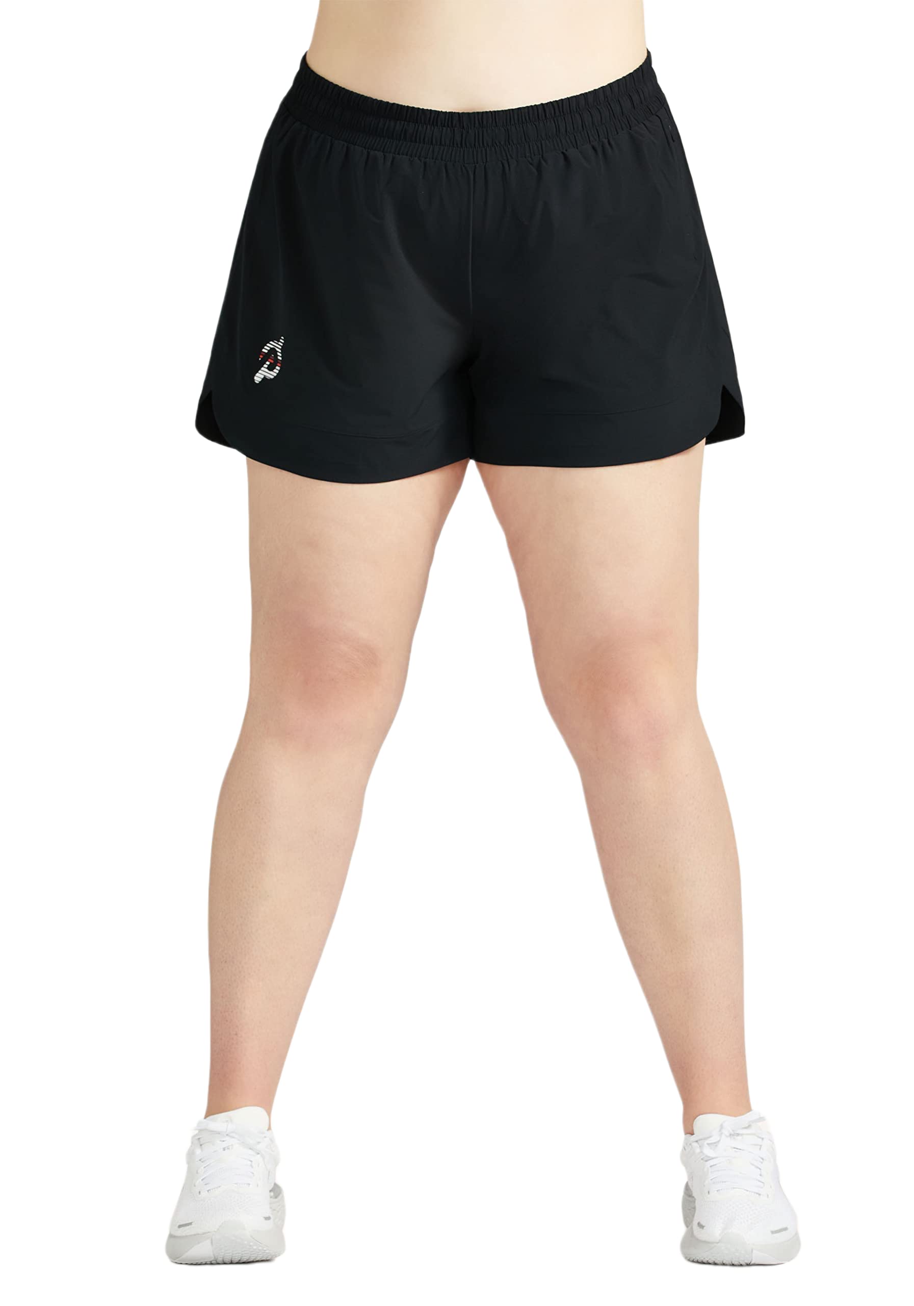 Peloton Women's Standard 4" Tulip Run Short, Black, XX-Large
