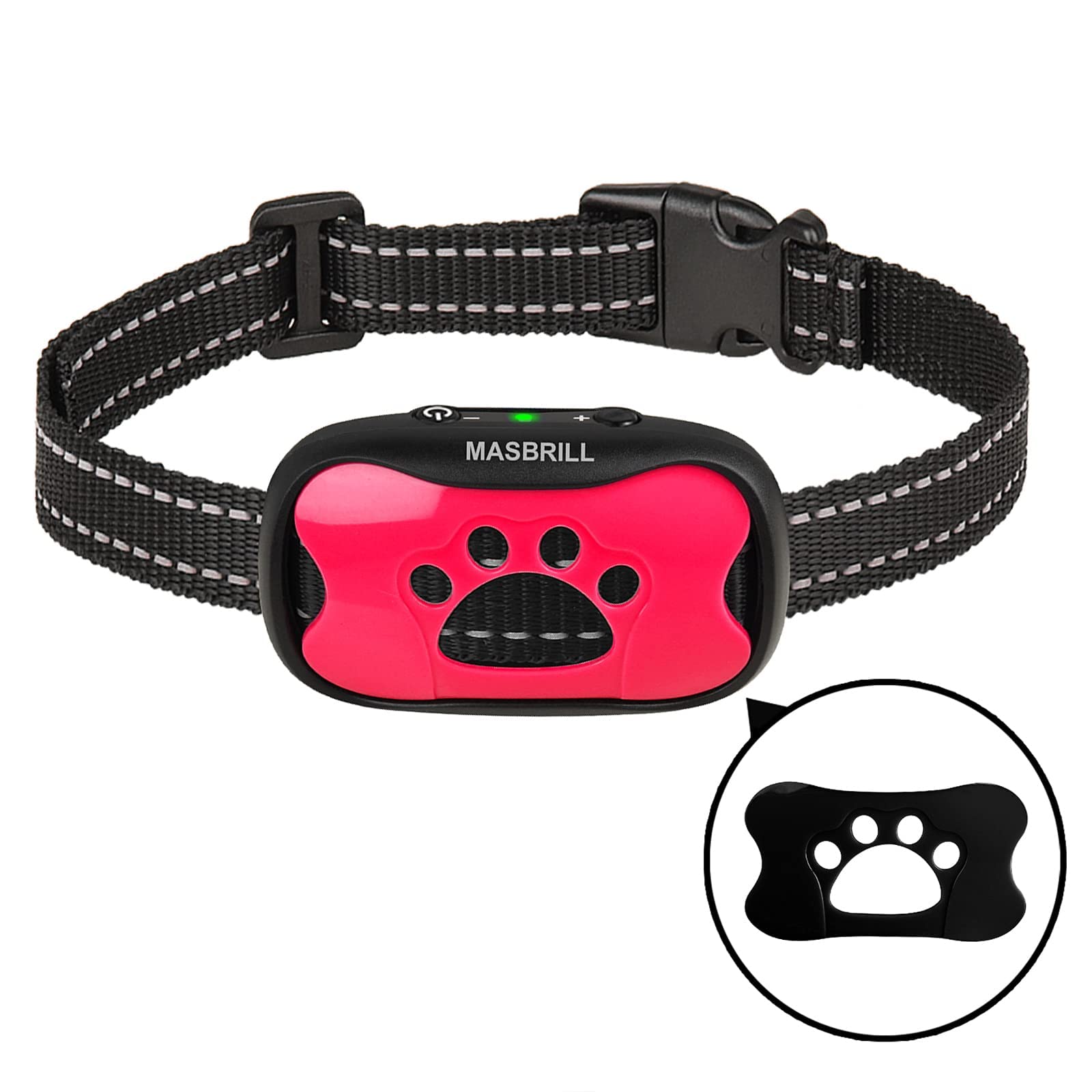 MASBRILL Dog Bark Collar, Bark Collar for Medium Dogs Rechargeable Anti Barking Collar No Bark Collars for Dogs Humane No Shock Barking Collar Vibration Beep No Barking Collar (Blue)