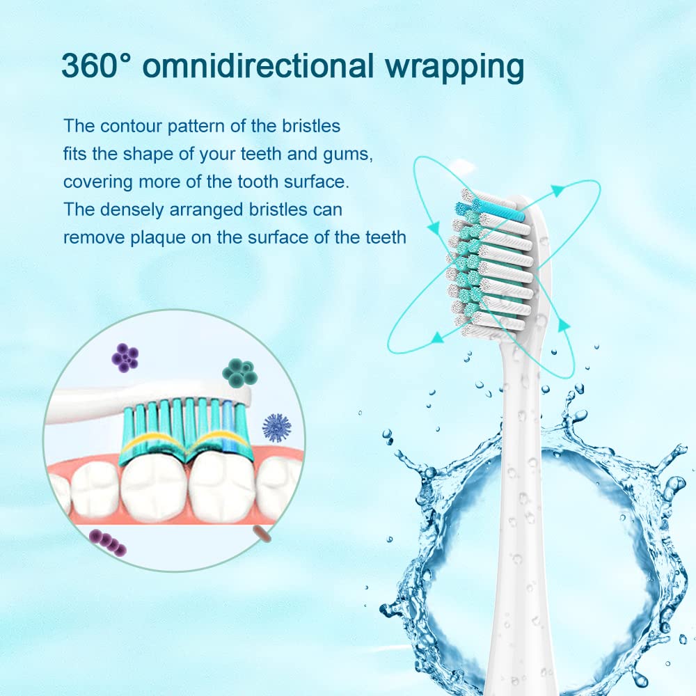 Replacement Toothbrush Heads Compatible with Philips Sonicare Electric Toothbrush,Electric Toothbrush Head Fits DiamondClean, ProtectiveClean, EasyClean, FlexCare, HealthyWhite (Pack of 8)