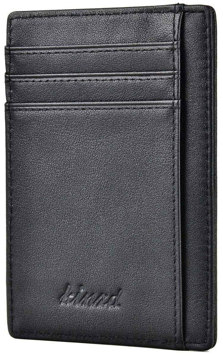 kinzd Waxed Oil Leather Wallet Minimalist Front Pocket Wallet For Mens Slim Thin Small Secure Rfid Blocking Credit Id Card Case Holder Coffee Wallet For Mens