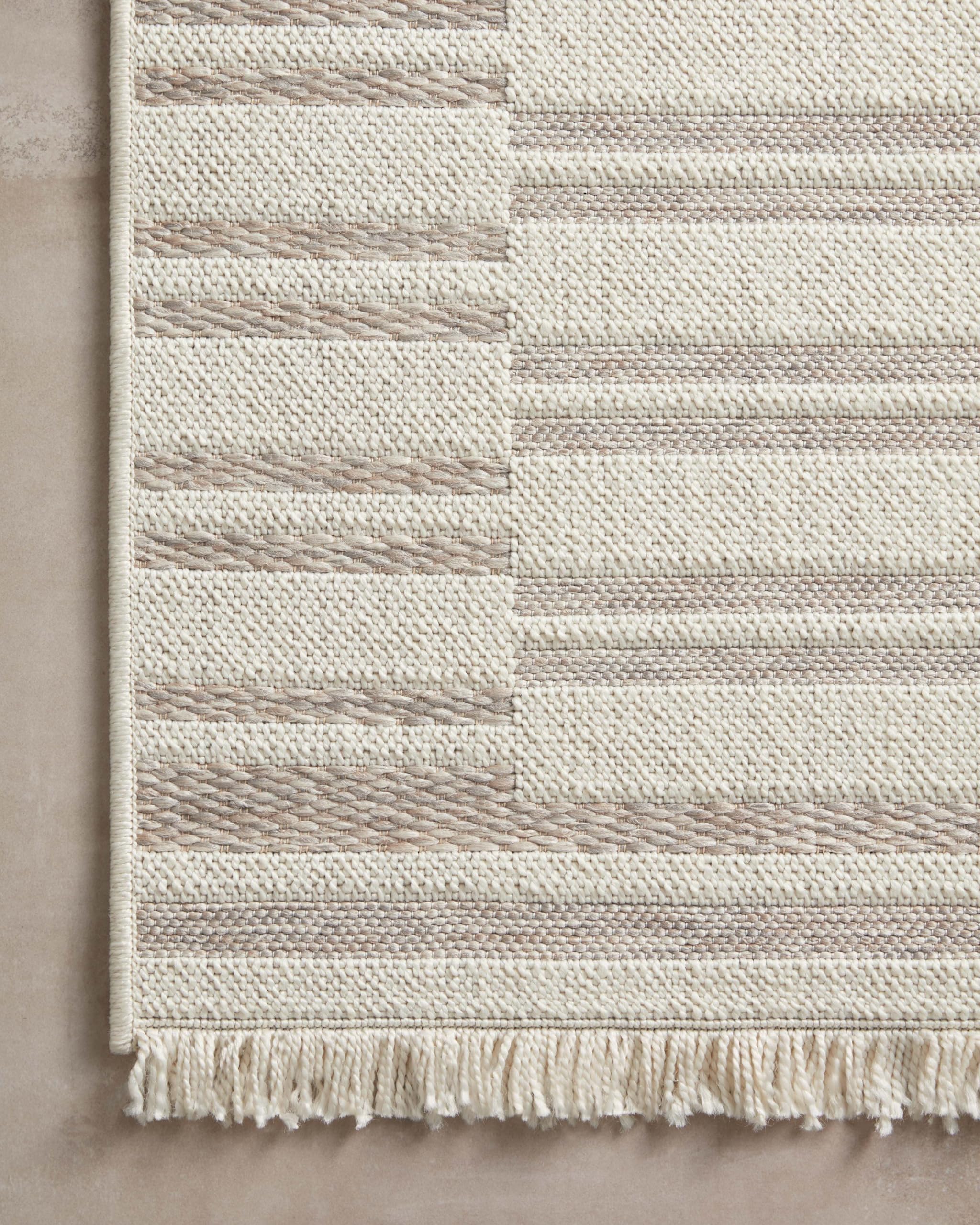 Loloi Amber Lewis x Loloi Malibu Collection MAB-03 Tan / Ivory, 8'-10" x 12'-2", Indoor/Outdoor, Area Rug