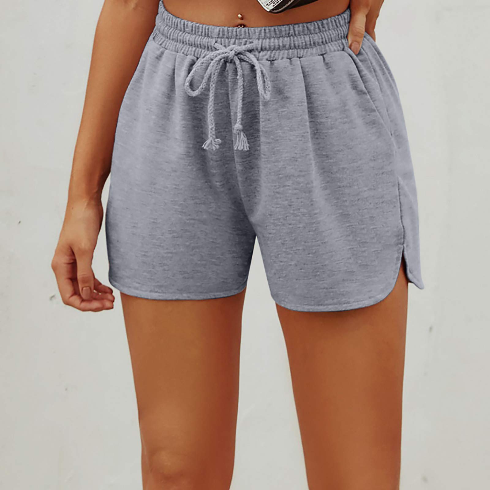 NC High Waist Shorts for Women Lounge Activewear Yoga Workout Casual Shorts, Womens Summer Elastic Pants with Pockets