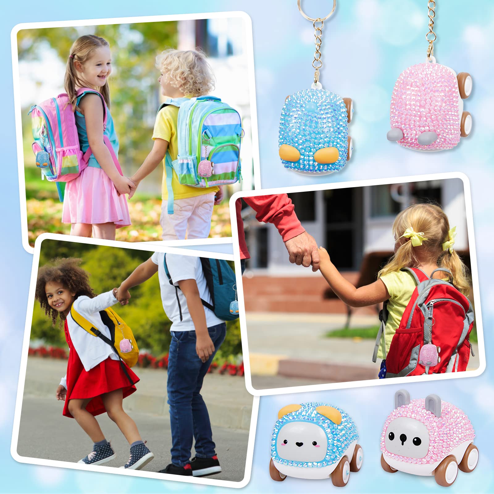 SUNKIM Easter Gifts for Kids,2pcs DIY Painting Keychains Kits with Light for Decoration Easter Arts and Crafts for Kids Ages 8-12