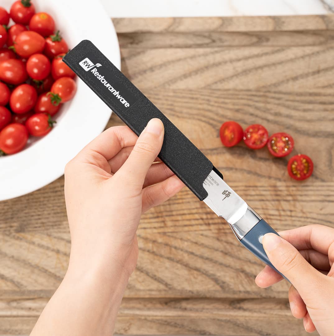 Restaurantware Sensei 6 x 1 Inch Knife Sleeve, 1 BPA-Free Knife Protector - Fits Steak Knife, Felt Lining, Black Plastic Knife Blade Guard, Durable, Cut-Proof