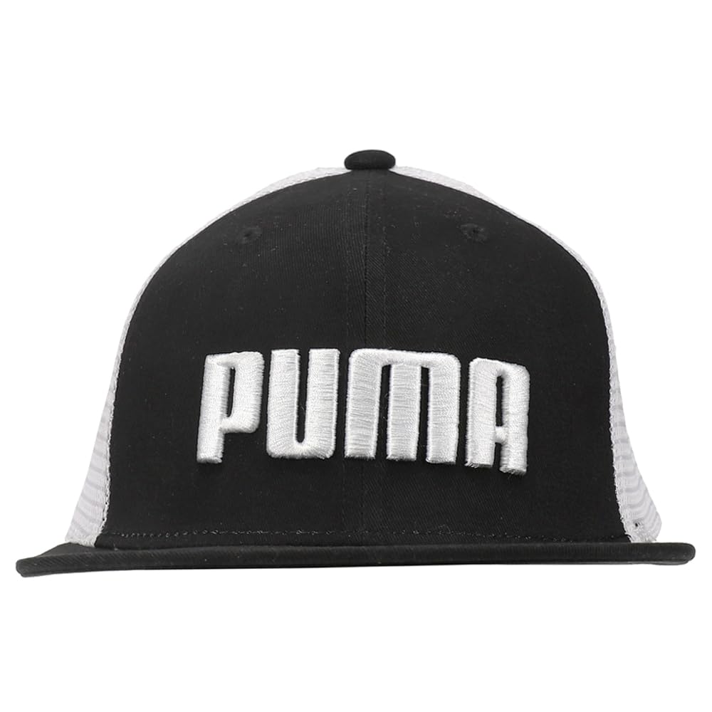 Puma Mens Spiral Trucker Snapback Cap Casual Casual - Black