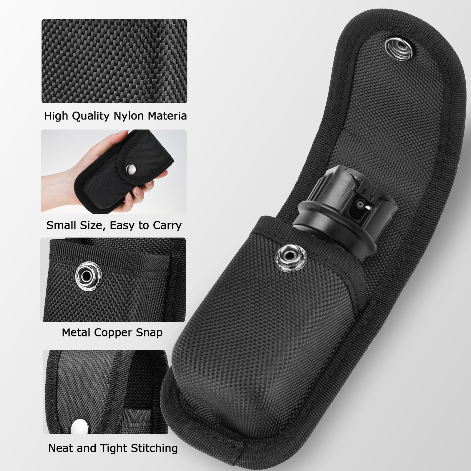 Pepper Spray Holster, OC/Mace Spray Holder Pouch for Duty Belt for MK3 MK2 Canister, Molle Top Flap Molded Nylon Case for Police Security LE Ullnosoo