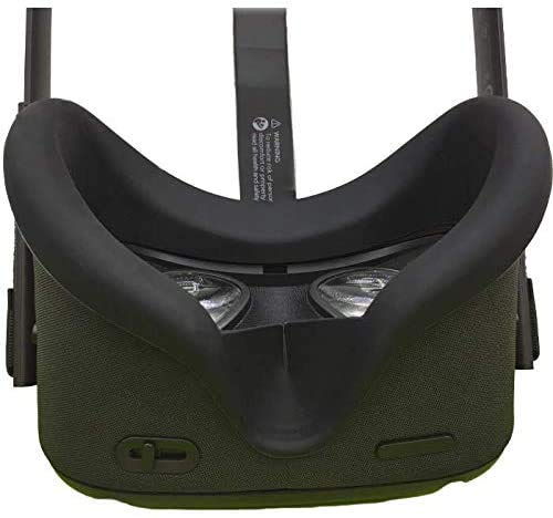 MASiKEN Face Cover Mask for Oculus Quest 1, Professional Silicone Face Cover, Face Pad Sweatproof Lightproof Washable (Black 2P)