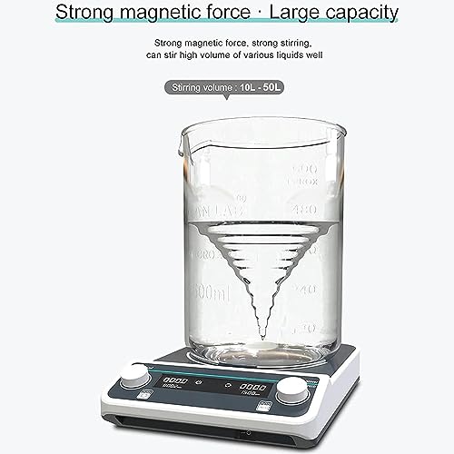 XENITE Large-Capacity Magnetic Stirrer, Button Knob Control, 10L/15L/20L/50L Forward and Reverse Stirring, 24-Hour Timing, Brushless Motor,15L