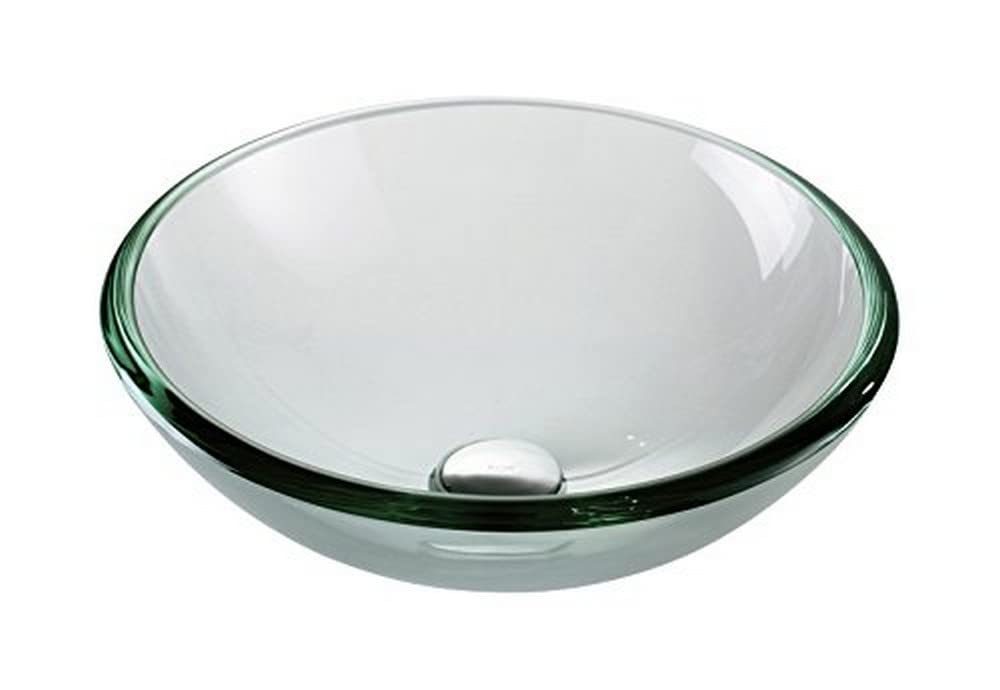 Kraus GV-101-19mm Clear 19mm thick Glass Vessel Bathroom Sink