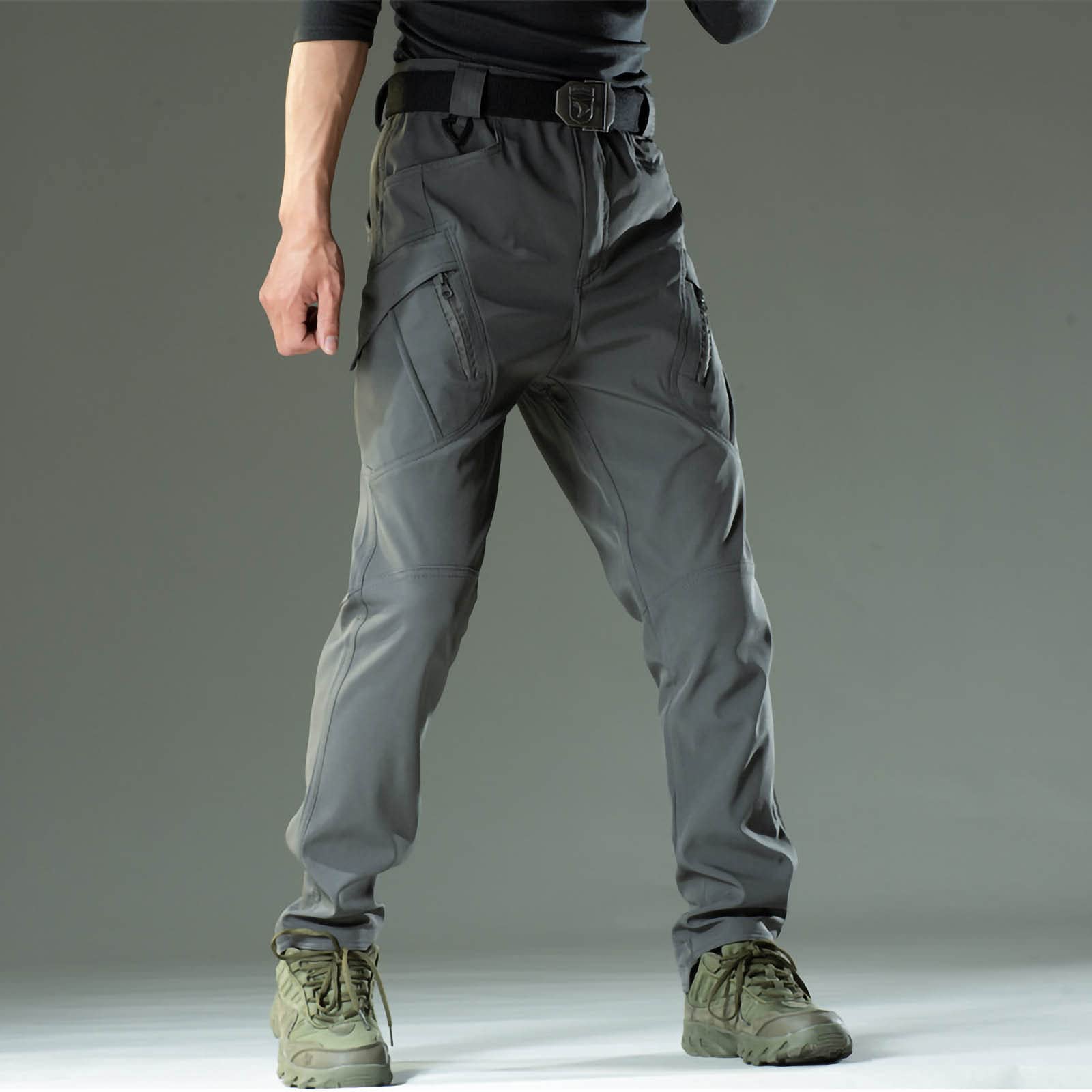 Men's Tactical Pants, Military Combat BDU/ACU Cargo Pants, Water Resistant Ripstop Work Pants, Hiking Outdoor Apparel Gray