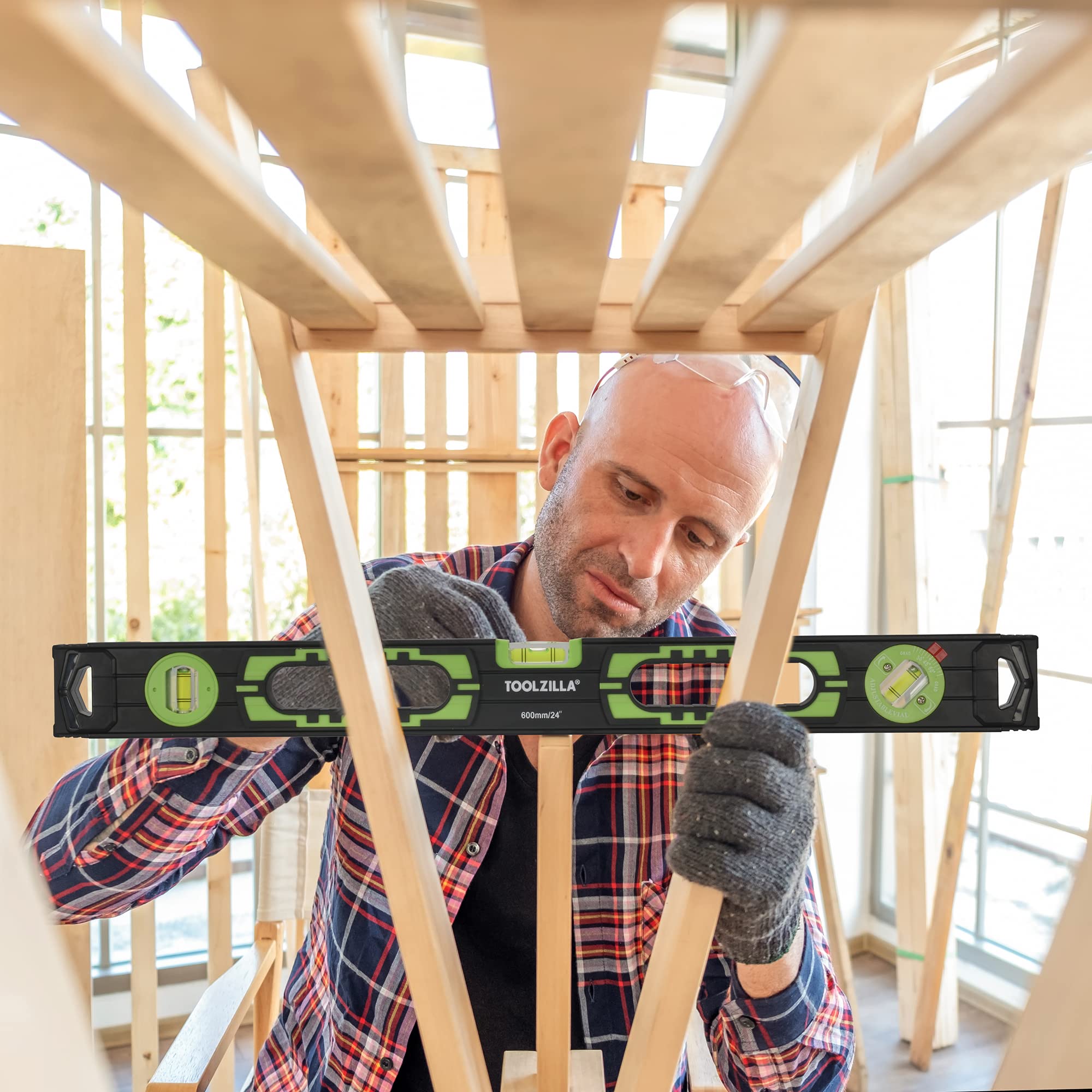 TOOLZILLA 24-inch Torpedo Level Magnetic Box - Professional Degree Measuring Tool, Spirit Level. Torpedo level for your DIY projects or construction sites.