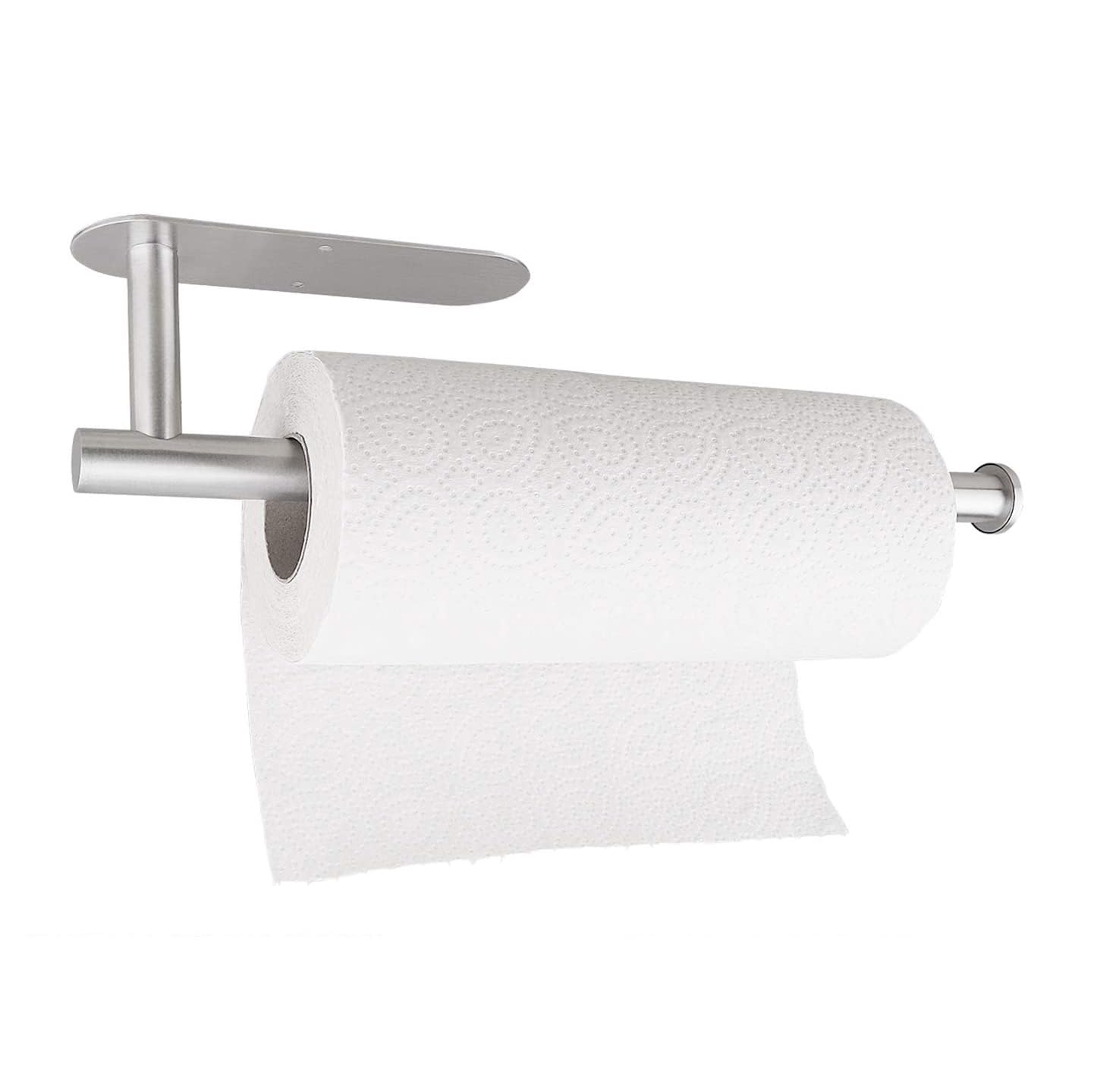 Paper Towel Holder Kitchen Roll Holder, Kitchen Roll Organize, Paper Towel Roll Holder for Kitchen Bathroom, Paper Towel Holder Under Cabinet (Silver)