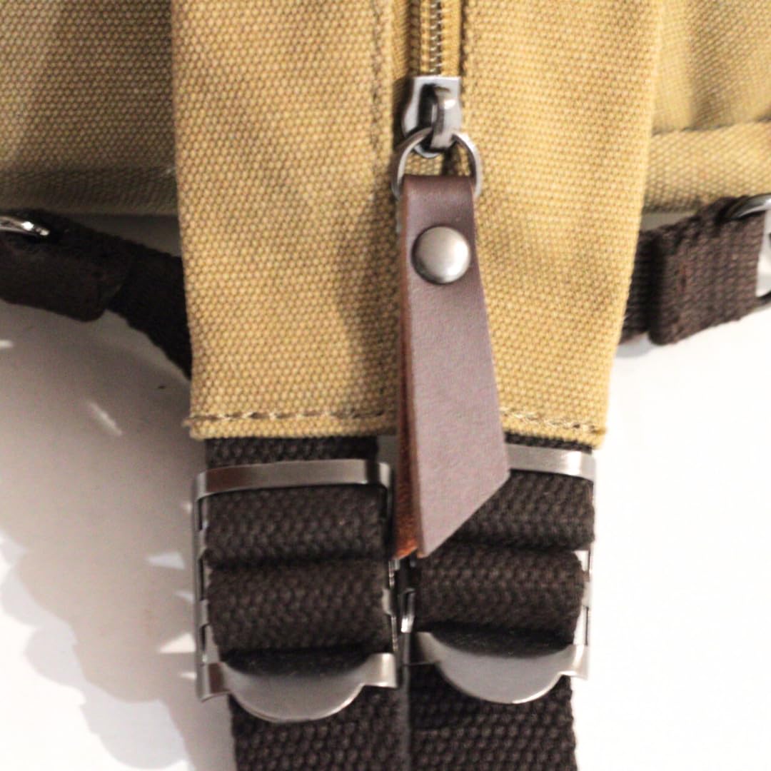 PERAWARE SULFUR Durable Crossbody Sling Canvas Leather Daypack Rucksack for Travel Camping & Outdoor Backpack For Men and Women