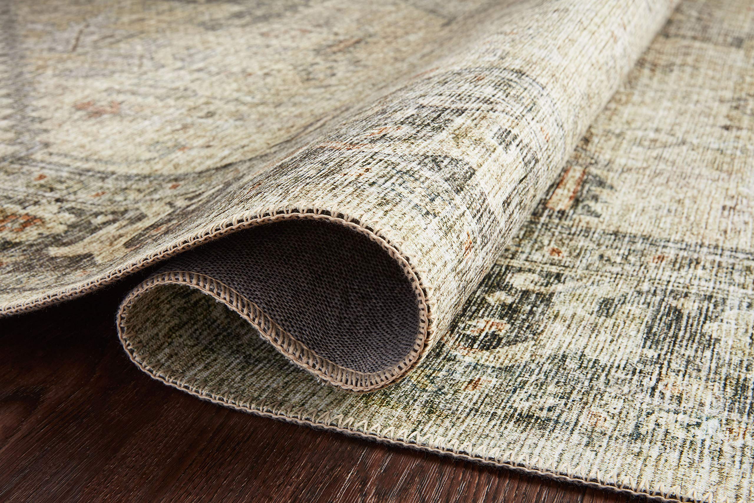 Loloi II Skye Collection SKY-13 Natural/Sand 2'-6" x 7'-6", 13" Thick, Runner Rug, Soft, Durable, Vintage Inspired, Distressed, Low Pile, Non-Shedding, Easy Clean, Printed, Living Room Rug