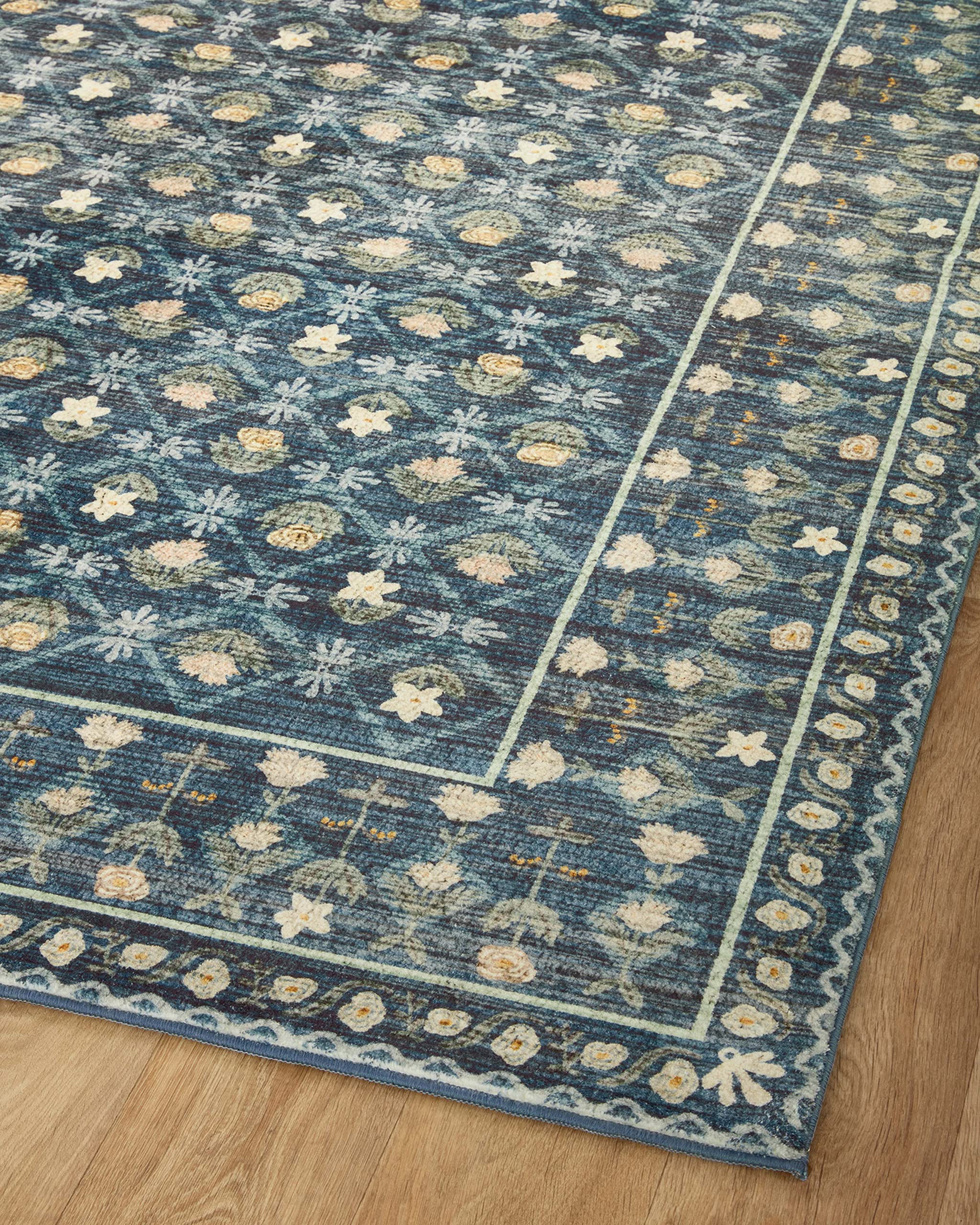 Loloi Rifle Paper Co. x Eden Lattice Indigo 7'-6" x 9'-6" Area Rug