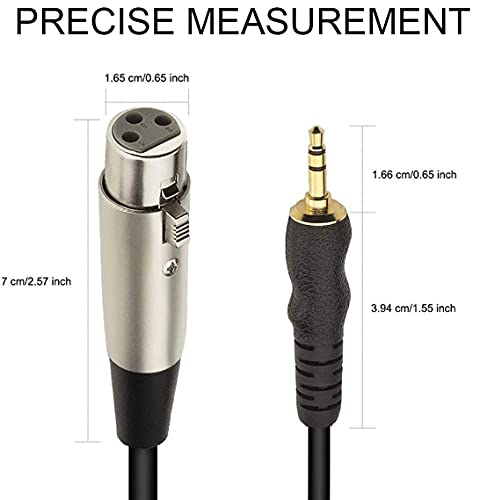 NUOSIYA XLR to 3.5mm Microphone Cable, XLR Female to 1/8 Inch Mic Cable Microphone Cord Gold-Plated, XLR to 1/8 Cable 6.5Ft
