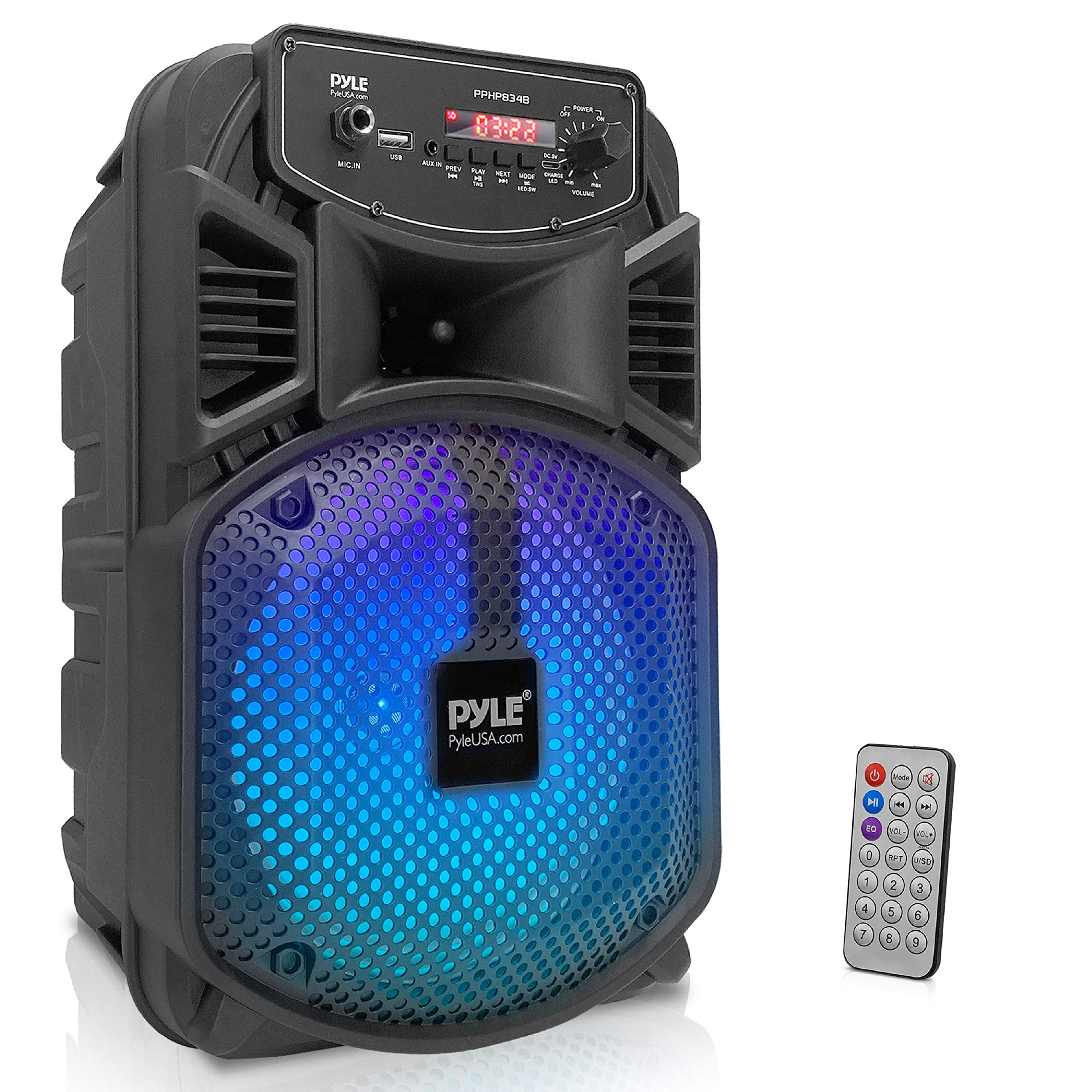 Pyle Portable Bluetooth PA Speaker System with Wireless Microphone Karaoke System
