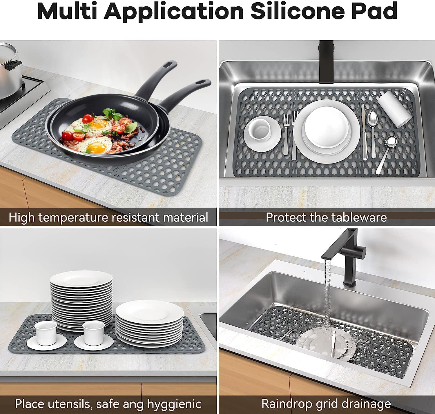 Toovem Sink Protectors for Kitchen Sink 26''x 14'',Silicone Sink Mats for Bottom of Stainless Steel/Porcelain Sink, Foldable Sink Mat for Kitchen, DIY, No-Slip Sink Grid Accessories