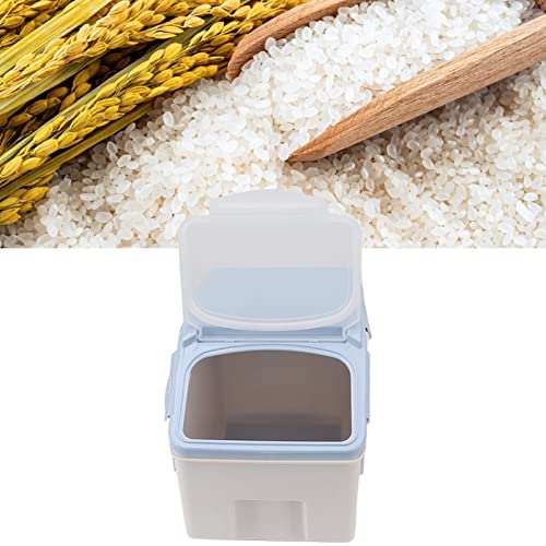 Rice Container, Odorless High Temperature Resistant Sealed Food Container Environmental Protection Safe with Lid for Beans (Blue 15KG)