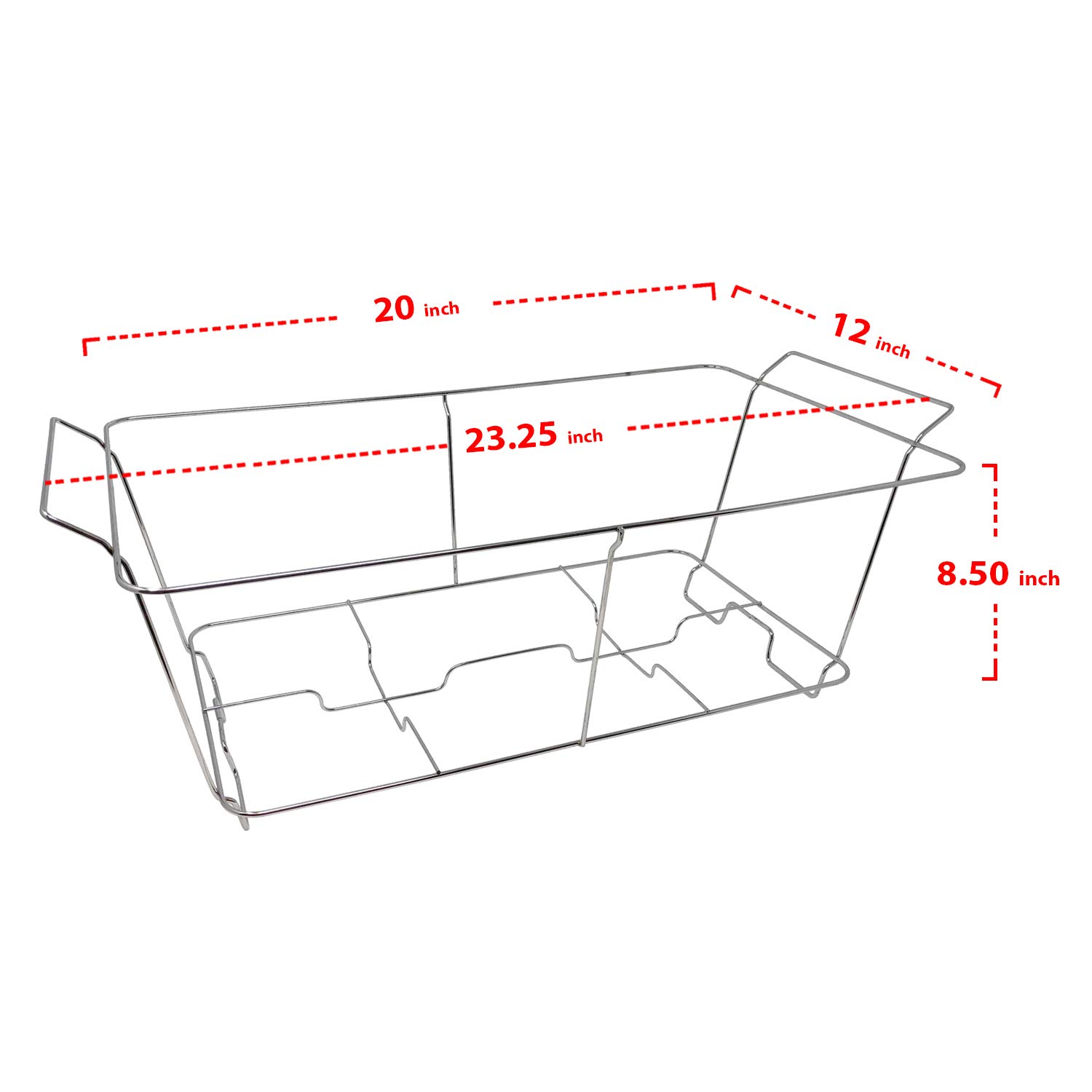 Party Essentials Deluxe Full Size Heavy Duty Chafing Rack, Wire Buffet Rack Stand, Serving Trays Frame Food Warmer, Chrome (Case of 12)