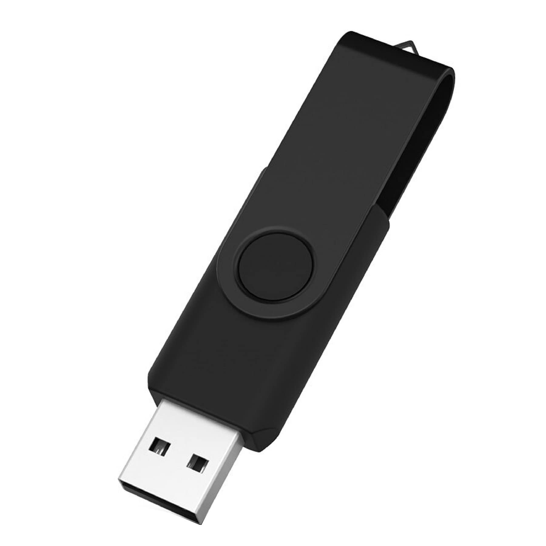 Vixelle 3 Pack 64GB High Speed USB 3.0 Flash Drive – Stylish All-Black 360° Metal Swivel USB Memory Sticks with Keychain Loop – Portable USB Pen Drive Bulk Pack for PC, Mac, TV, Car Audio, Video