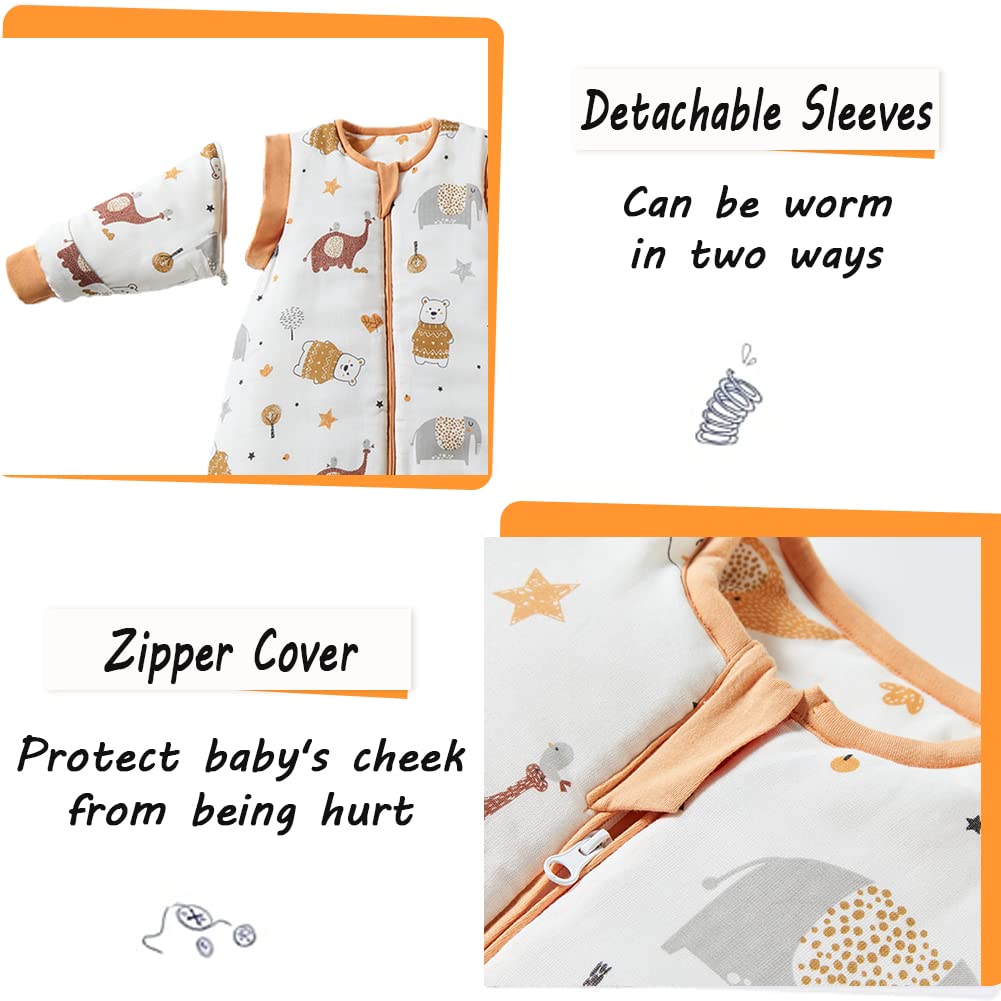XIFAMNIY Tog 2.5 Winter Baby Sleep Sack with Feet Toddler Walking Sleeping Bag Long Sleeve Swaddle Wearable Blanket 6M-4T…