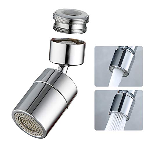 Techson 360-Degree Swivel Sink Faucet Aerator, High Pressure Dual Function Large Flow Aerator, Universal Splash Filter Faucet for Eye Flush Face Wash and Gargle