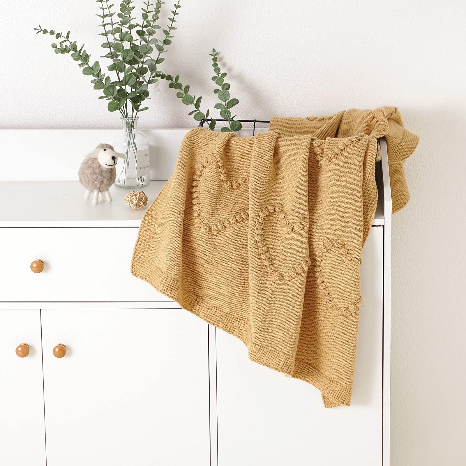 XIXIXIU Baby Knitting Blanket Newborn Soft and Breathable Light All Season Warm Solid Blanket