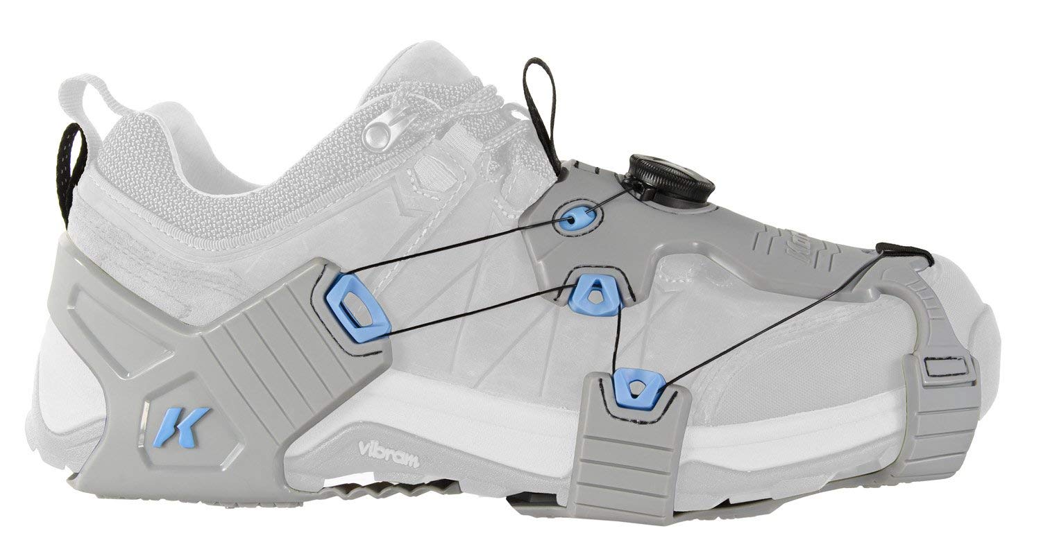 Korkers Ice Walker Ice Cleats - Lightweight and Durable - 22 Replaceable Steel Spikes (Grey/Aqua, Small)