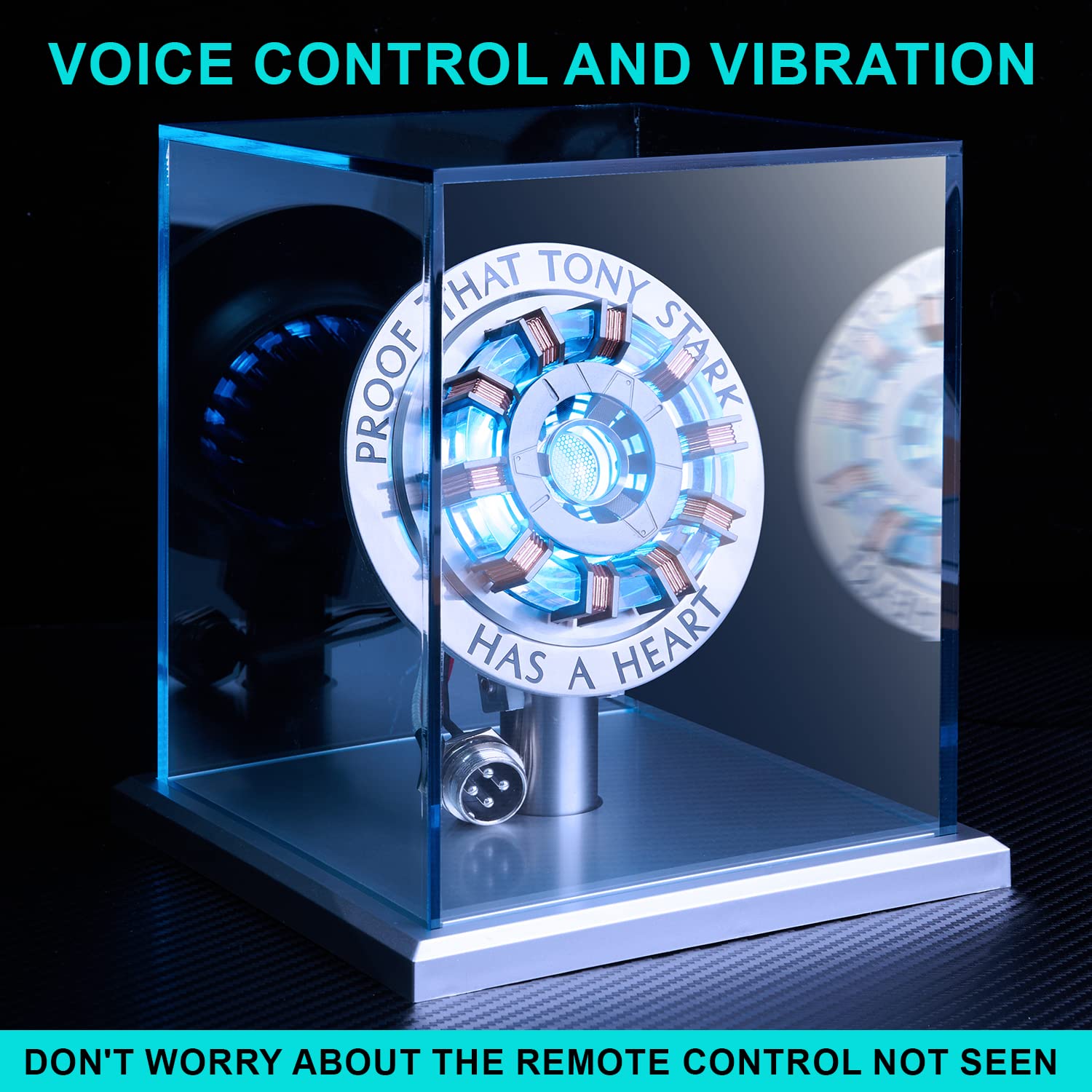 New Version 1:1 Iron Man Arc Reactor MK2, with LED Light,Touch Sensitive, No Remote Control Required,Totally Easy Assembly,USB Charge (with Display Case)