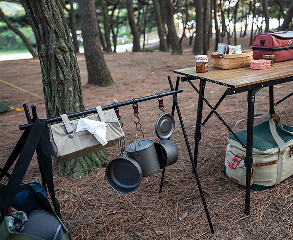 phsmoo Folding Hanging Rack Travel Camping Shelf Triangle Rack Assembly Storage Picnic Rack