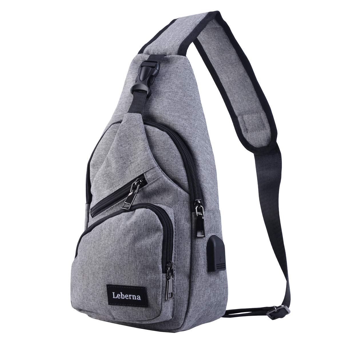 LEAFOREST Crossbody Sling Bag Shoulder Backpack for Travelling Hiking and Other Outdoor Activity Men and Women Grey
