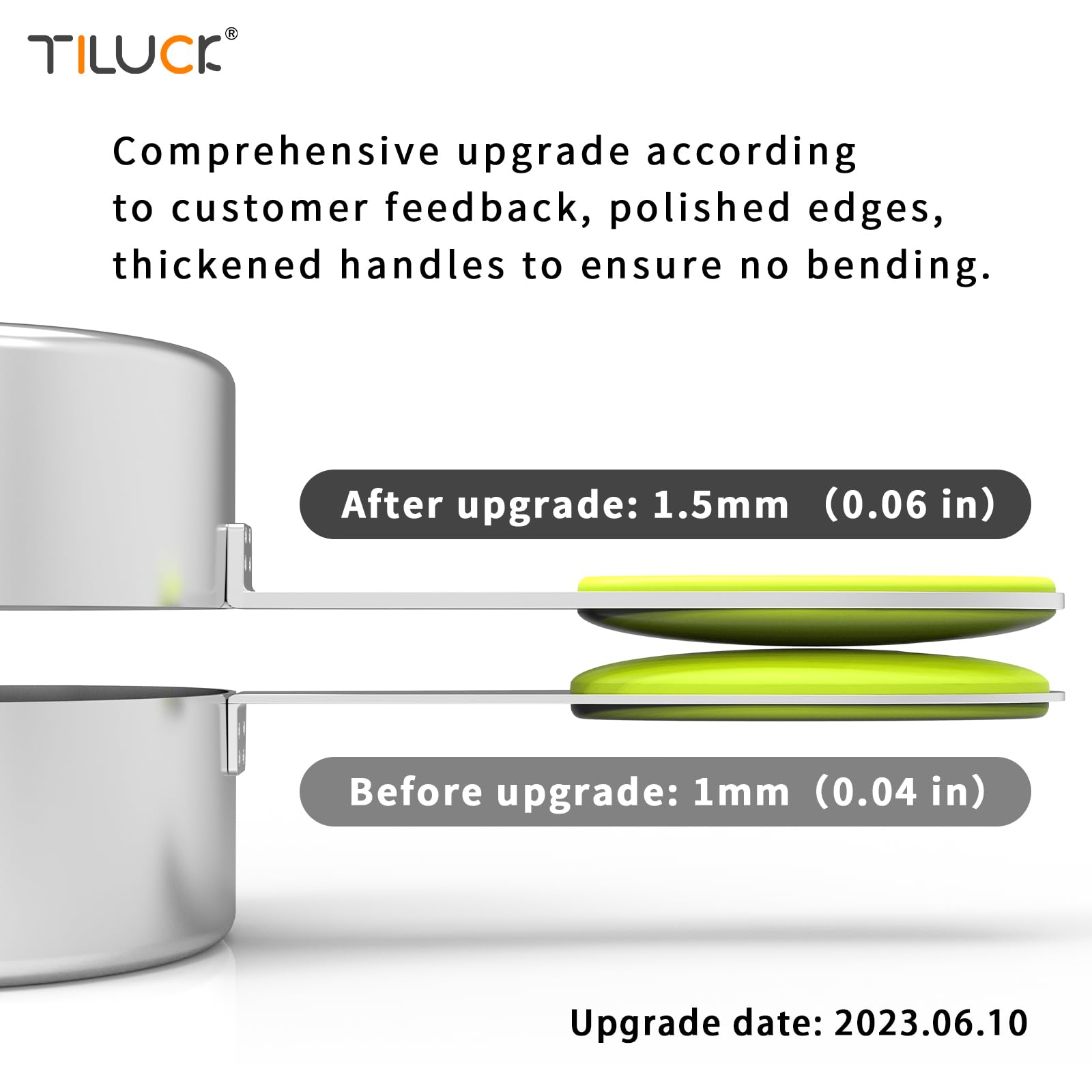 TILUCK measuring cups and magnetic measuring spoons set, stainless steel measuring cups, 6 double-sided stainless steel measuring spoons & 1 leveler (7+7)