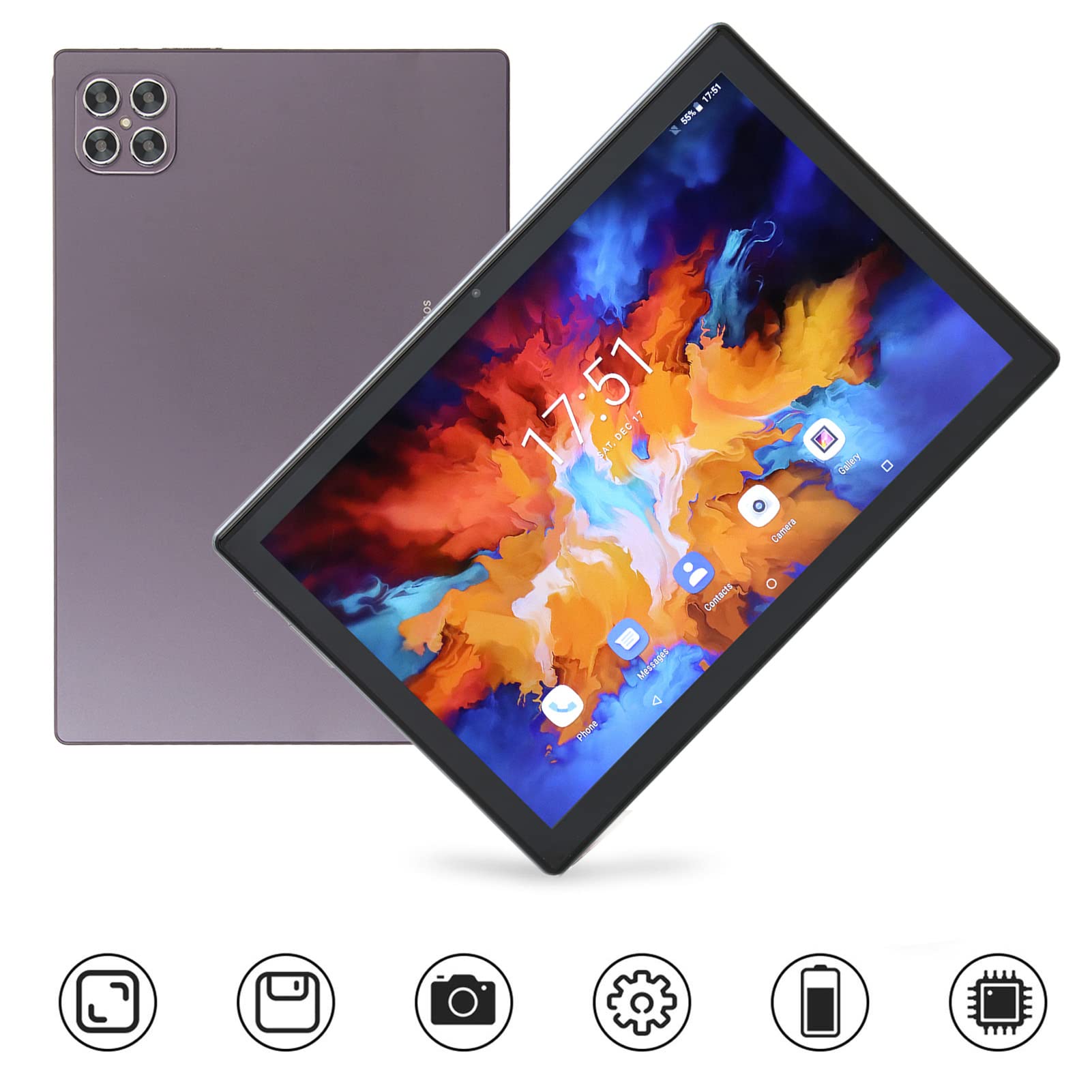 Luqeeg Tablet Computer, 12GB RAM 256GB ROM 2 in 1 Tablet Octa Core Processor 4GLTE 5G Dual WiFi Highly Sensitive Stylus for Travel for Android 11 (#3)