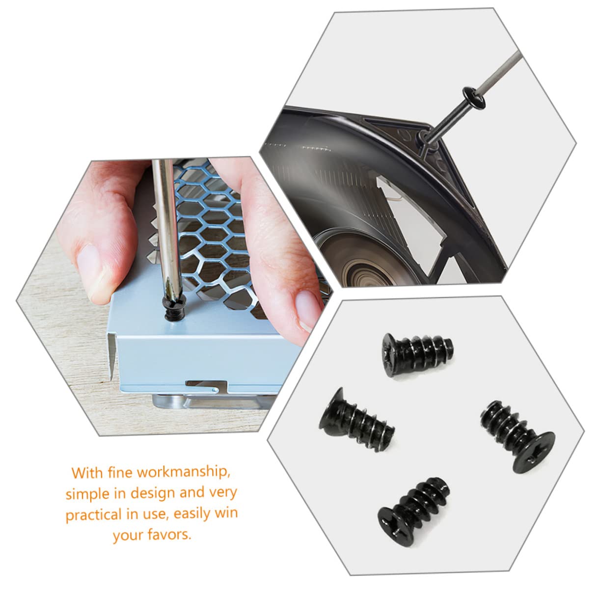 VILLCASE 2 Sets Chassis Fan Screws Steel Short Screw M5 Air
