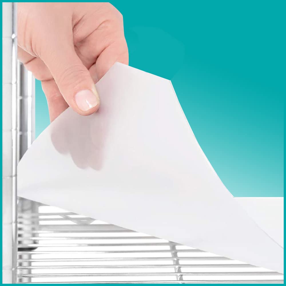 QECOR (Clear, 48" x 24" x 4) Heavy Duty Premium 0.76mm Wire Shelf Liners Set, Waterproof for Metal Rack Protector, Kitchen, Garage, Nonslip Mats for Tier Shelving Unit