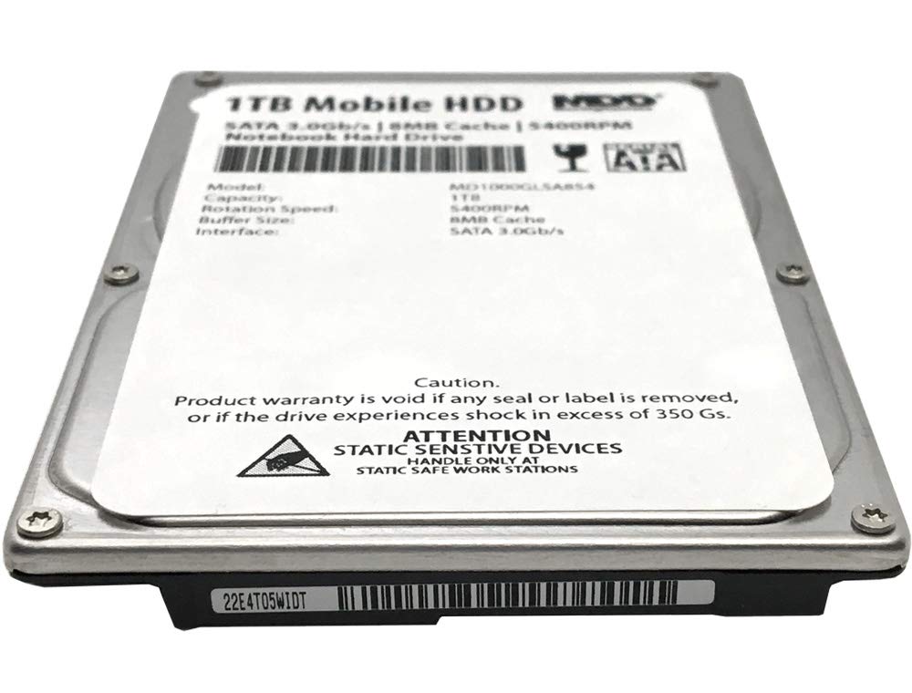 MaxDigitalData 1TB 5400RPM 8MB Cache (9.5mm) SATA 3.0Gb/s 2.5inch Mobile HDD/Notebook Hard Drive - 2 Year Warranty
