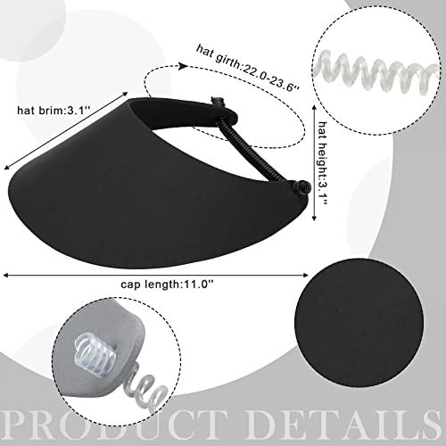 Retisee 12 Pcs Summer Foam Visors for Men Women Adjustable Foam Visors with Coil Bands Sun Visor Hat Golf Sun Protection Cap(Red, White, Black, Navy Blue, Gray, Blue)