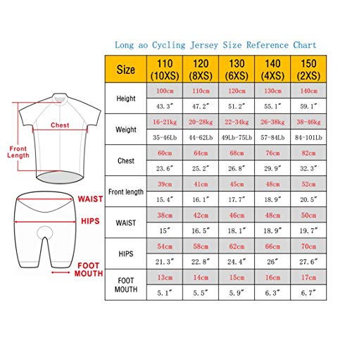 LONG AO Children Cycling Jersey Short Sleeve (red, 8XS)