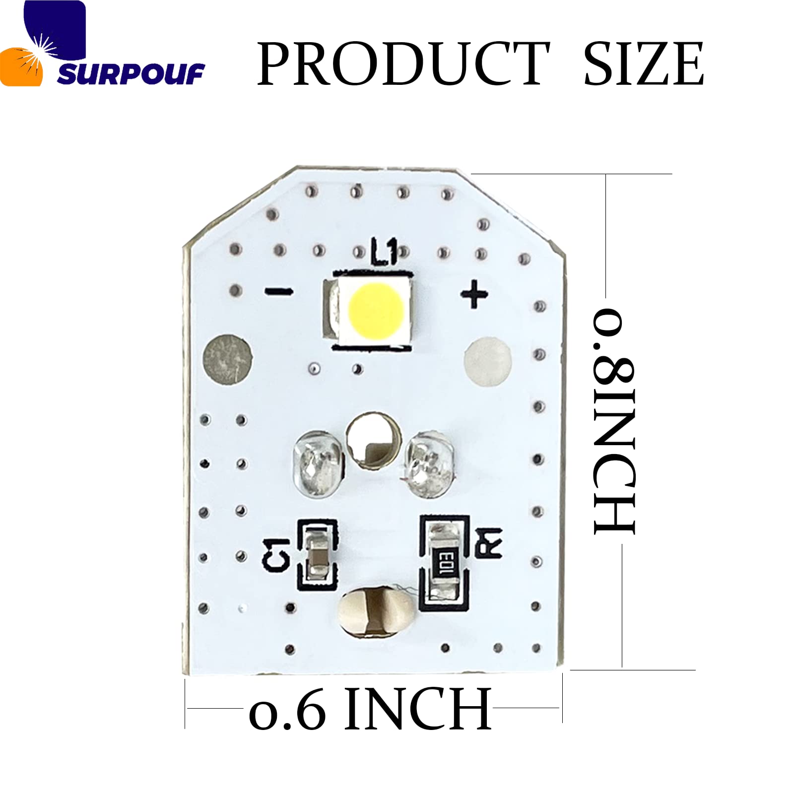 SURPOUF (5PK WR55X11132 WR55X26487 WR55X30603 Refrigerator LED Light Bulb Fits for GE Replaces 3033142 AP5646375 PS4704284 EAP4704284