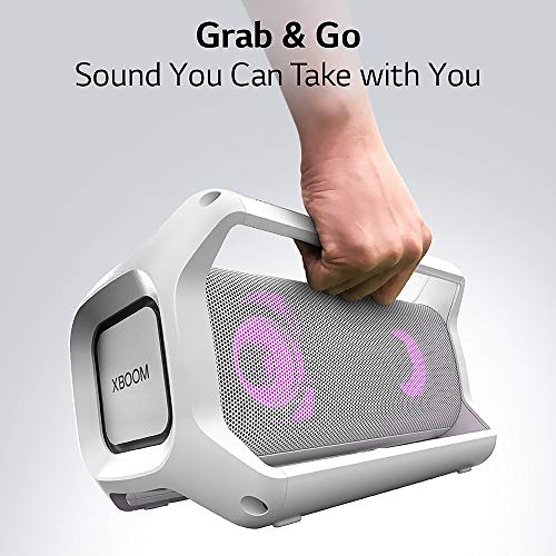 LG PK5W XBOOM Go Water-Resistant Wireless Bluetooth Party Speaker with Up to 18 Hours Playback - White