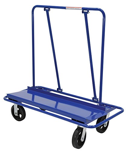 Vestil PRCT-S-MR Steel Drywall and Panel Cart with Rubber Caster, 3000 lbs Load Capacity, 48" Height, 48" Length x 23" Width