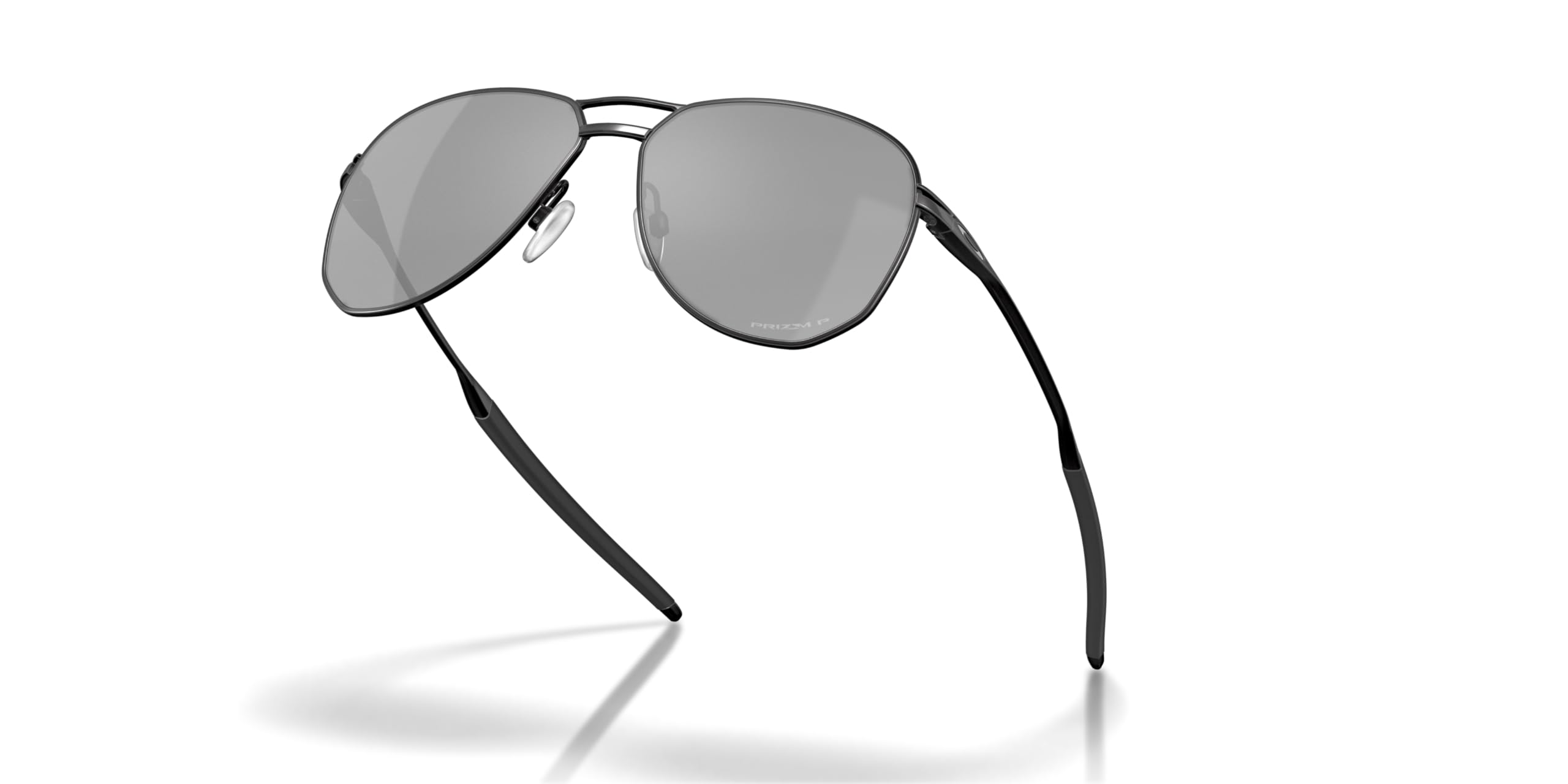 Oakley Men's OO4147 Contrail Aviator Sunglasses, Satin Black/Prizm Black Polarized, 57 mm