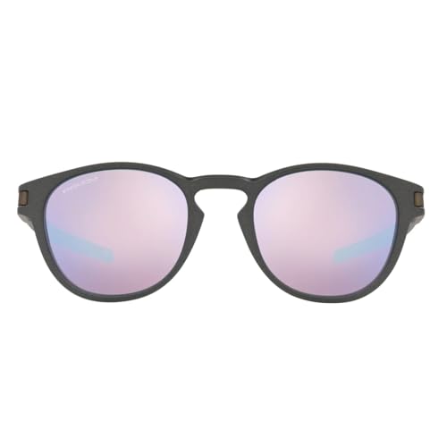 Oakley Men's OO9265 Latch Oval Sunglasses, Steel/Prizm Snow Sapphire, 53 mm