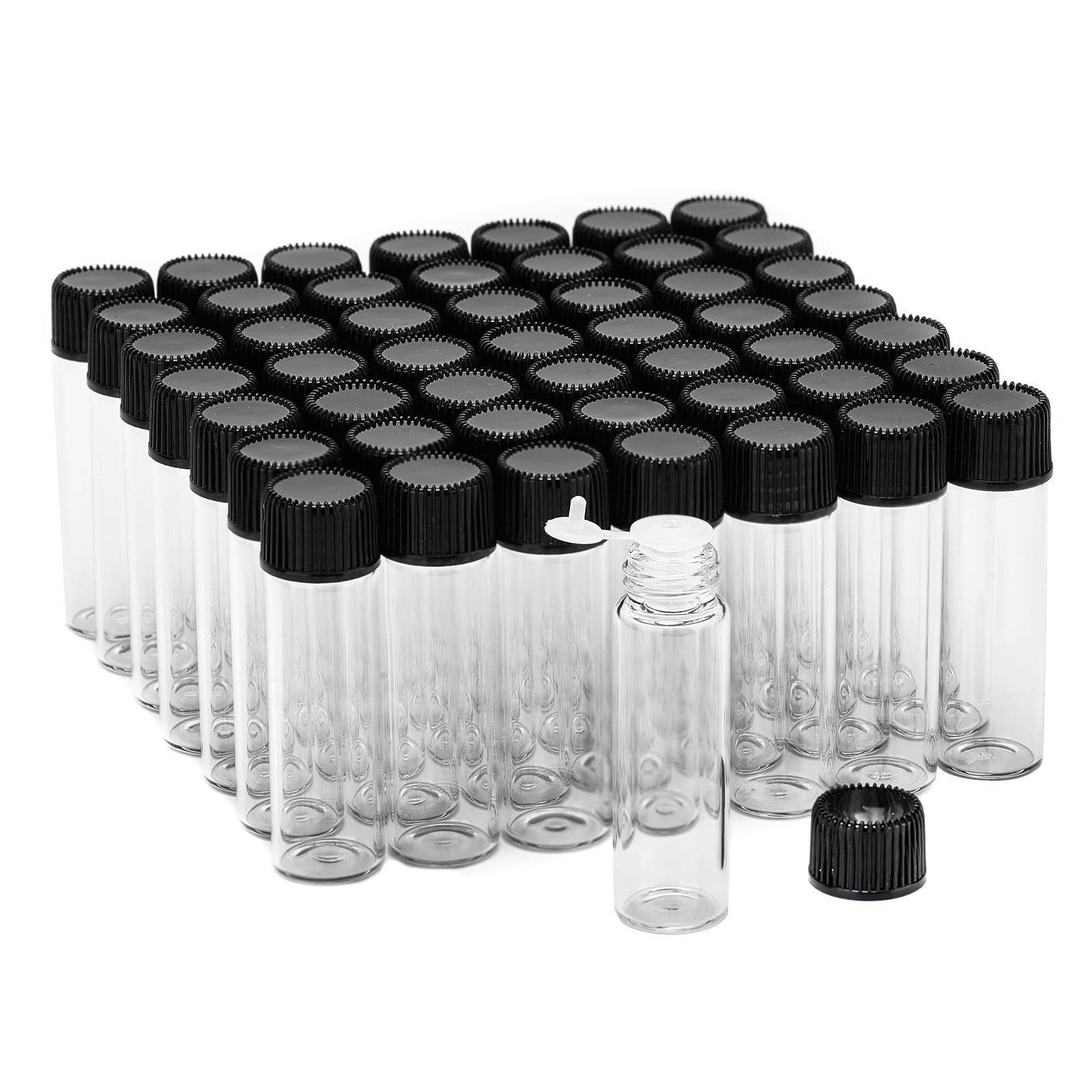 XZSIBIDE, 5ML Vials with Caps, Clear Glass Sample Vials, Glass Vials with Screw Caps, Can Be Used in Labs and More, Pack of 50
