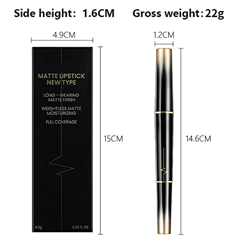 XIRUJNFD 16 Color Long Lasting Lipstick Lip Liner Combo, Dual Heads Lip Liner and Lipstick Set, Long Lasting Lipstick 24 Hour Waterproof, Matte Lip Liner (#13)