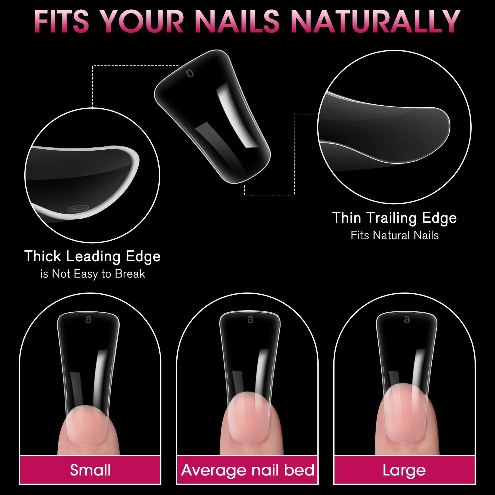 krofaue Duck Nails - Clear Nail Tips 120pcs Acrylic Fake Nails Curved Nail Tips 12 Sizes Crystal Duck Feet Style Nail Tips Full Cover False Nails Wide French Nails with Box Extra Nail for Nail Salon