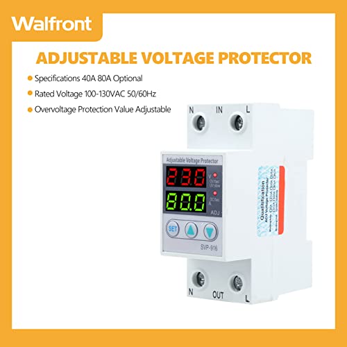 SVP‑916 100‑130VAC Adjustable Over and Under Voltage Protector Plastic Delay Reset Protector Voltage Protective Device(40A)