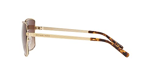 Michael Kors Cancun MK 1087 101413 Satin Light Gold Metal Square Sunglasses Brown Gradient Lens