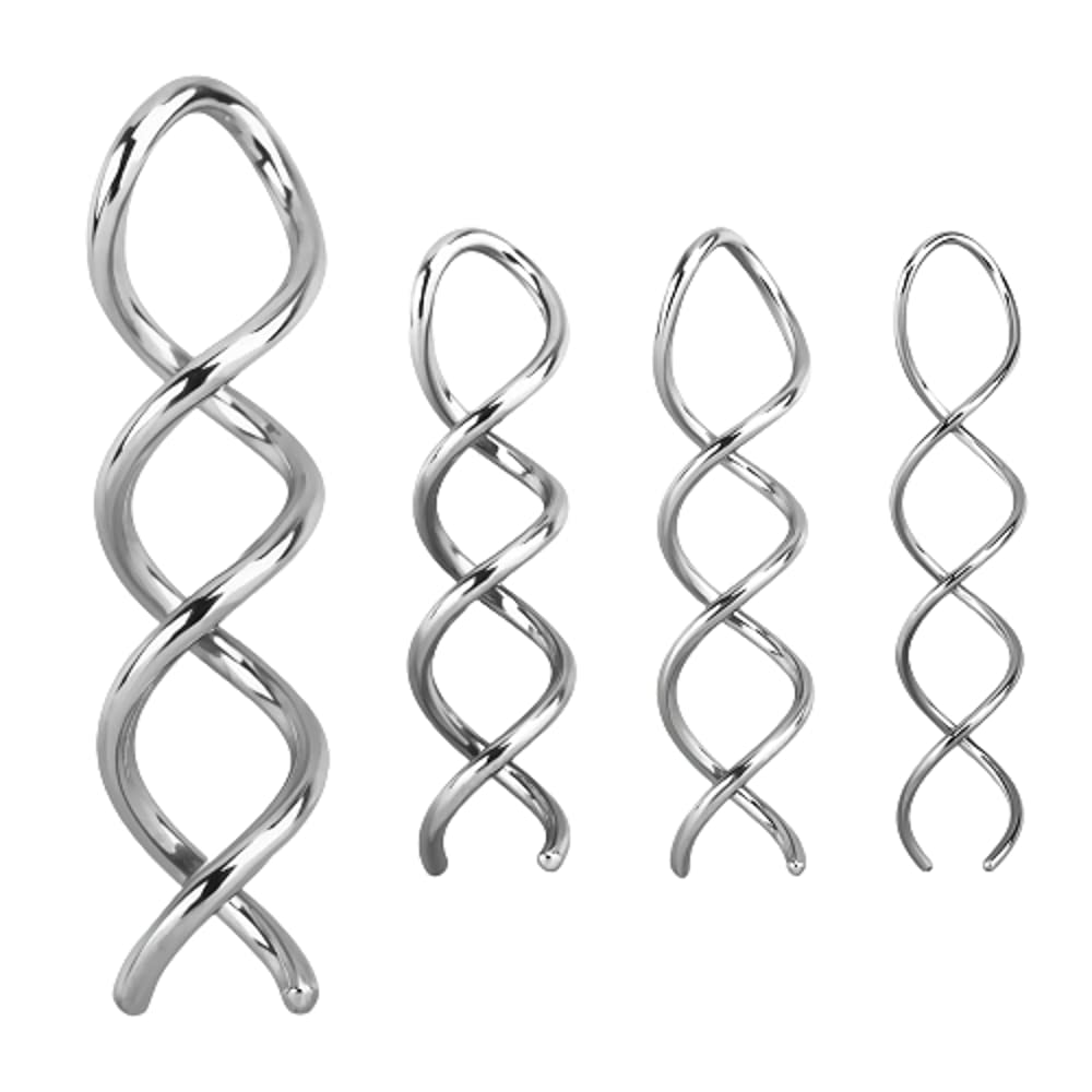 Pierced Owl 10-16GA Steel Swirl Twisted Coil Tapers, Sold as a Pair (16GA (1.2mm))